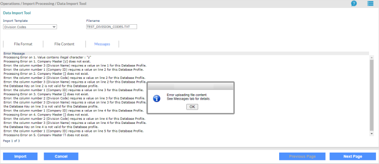 Using the Data Import Tool