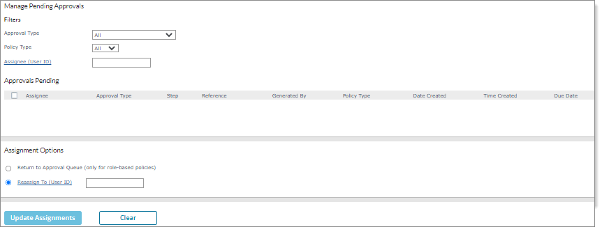Managing Pending Approvals