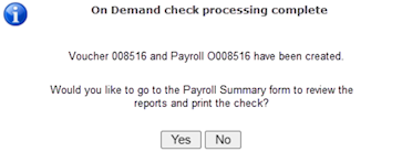 Processing On Demand Checks